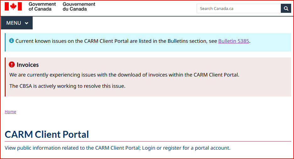 CARM Advising Issues Downloading Invoices | CSCB National Office